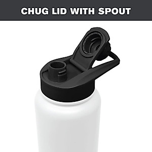 Hydraflow Hybrid - Triple Wall Vacuum Insulated Water Bottle with Chug Lid (34oz, Periwinkle) Stainless Steel Metal Thermos, Reusable Leak Proof BPA-FREE for Sports and Travel