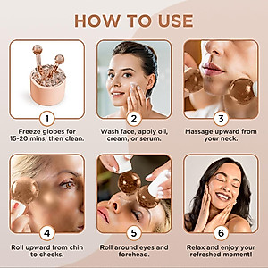 Hills & Home Ice Globes for Facial | Cryo Sticks for Face | Skin Care for Dark Circles, Puffiness, Collagen Production | Ice Roller for Face and Eyes Set of 2