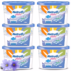 NATRUTH Fresh Linen Moisture Absorber（6 Pack）12.5 Oz,Humidity Absorber Attracts Extra Moisture from Your Bathroom, Closet, Kitchen & Study, Dehumidifier for Closet
