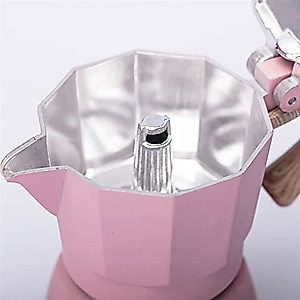 MAXCBD Coffeemaker Pots, Coffee Machine Aluminum Mocha Coffee Percolation Pot Coffee Machine Mocha Pot Coffee Pot (Color : Pink)