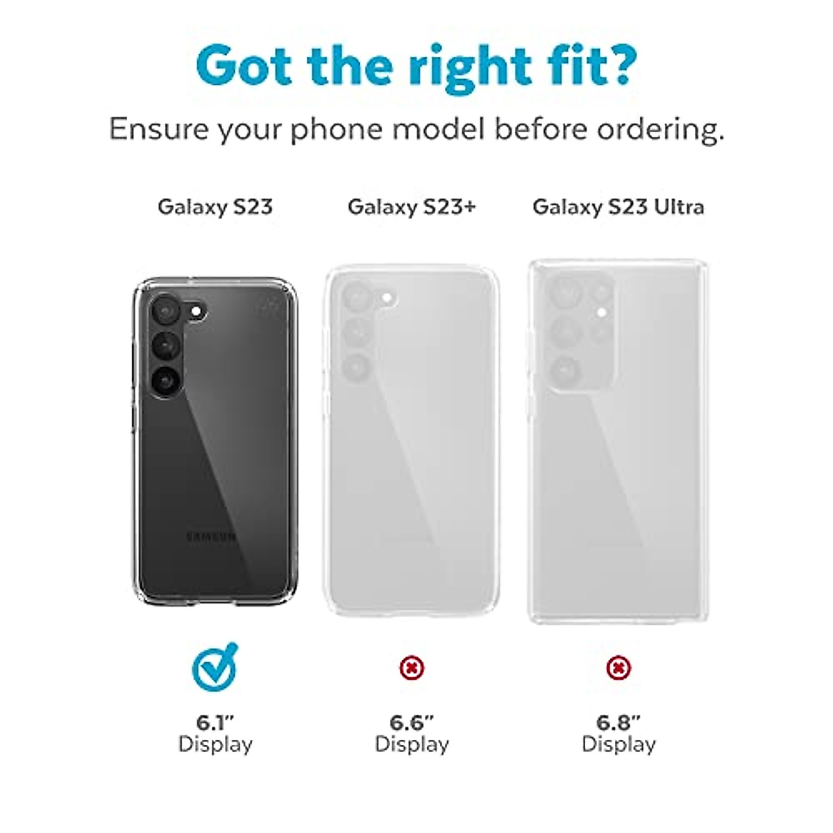 Speck Products Presidio Perfect Clear Case Fits Samsung Galaxy S23, Clear/Clear