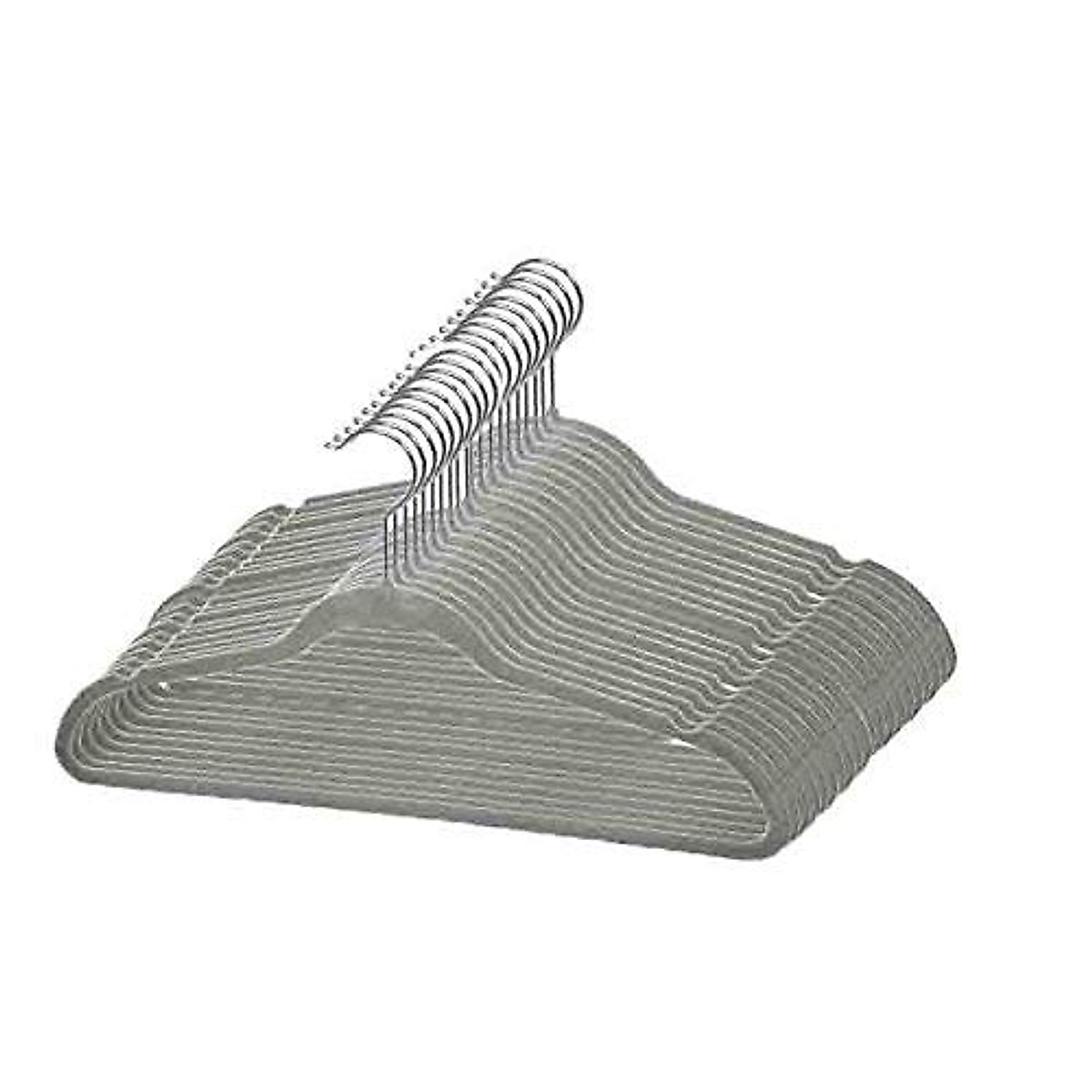 Home Basics Flocked Suit Hanger (25 Pack), Grey