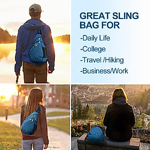 INOXTO Sling Bag, Multipurpose Crossbody Shoulder Bag for Men and Women, Chest Bag Crossbody Daypack for Hiking, Pickleball Bag with Water Bottle Holder for Tennis, Pickleball Racket (Black)