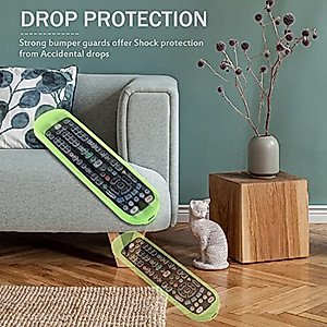 CHUNGHOP Protective Silicone Remote Case Compatible with Spectrum TV UR5U-8790L UR5U-8780L Remote, Anti-Slip, Shockproof, Skin-Friendly(Glow in Dark Green)