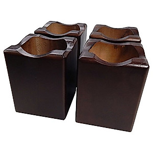 Ruckman Solid Wood Sofa, Table, Bed Riser, and Furniture Lifter (Set of 4, Lifts 3 Inches)