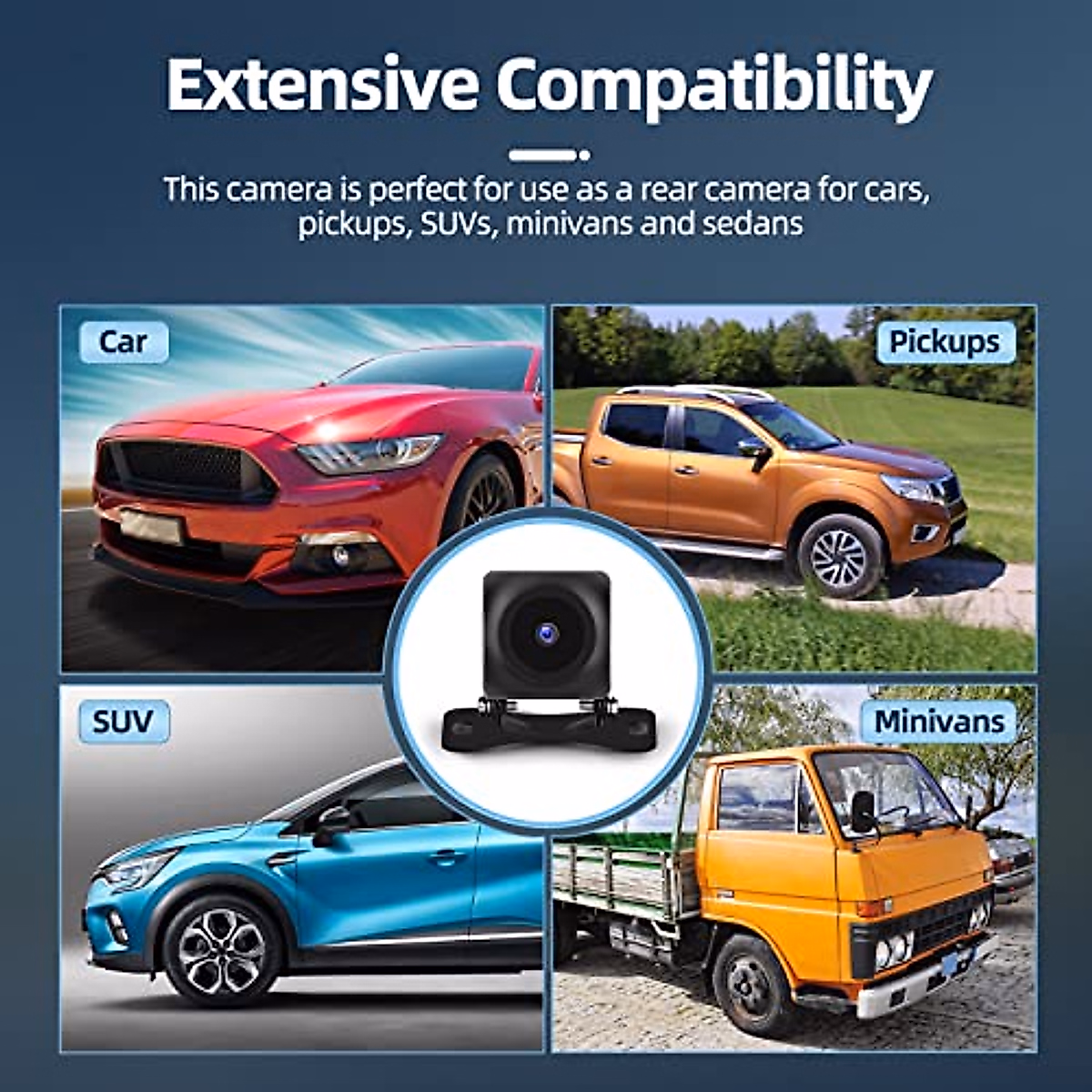 AHD Backup Camera for Car, Rearview Reversing Camera HD Night Version Waterproof, Upgraded 1080P Wide Angle Rear View Camera for Universal Car SUV RV