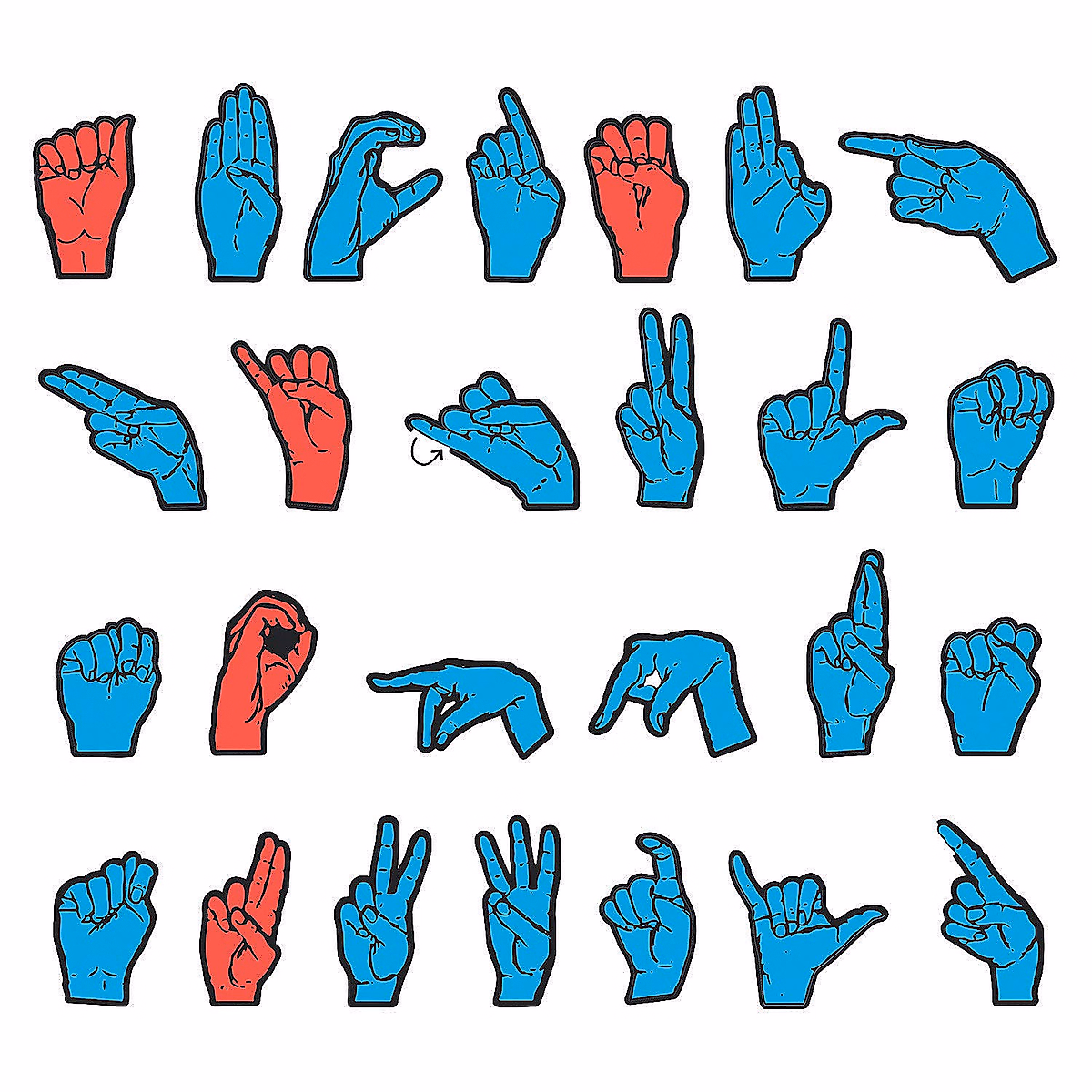 Magnetic Sign Language Letters, Set of 26-3 inch Size - Teaching Aids and Classroom Supplies