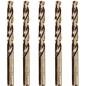 Hymnorq 13/32 Inch Diameter M35 Cobalt Steel Metalworking Twist Jobber Drill Bits 5PC Pack, 5.24 Inch Long, 135 Degree Split Point, for Stainless Steel Copper Aluminum Alloy and Iron