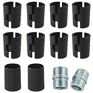 Wire Shelf Clip Set ZZLZX 20PCS Black Shelf Lock Clips and 2PCS Pole Connector for 1 Inch Post Shelving, Wire Shelving and Pole Connector