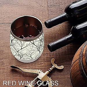 WYUSPGK 304 Stainless Steel Insulated Cup, Tree Branch Print Smooth Rim, Durable & Reusable - Perfect for Office, Home, And Travel