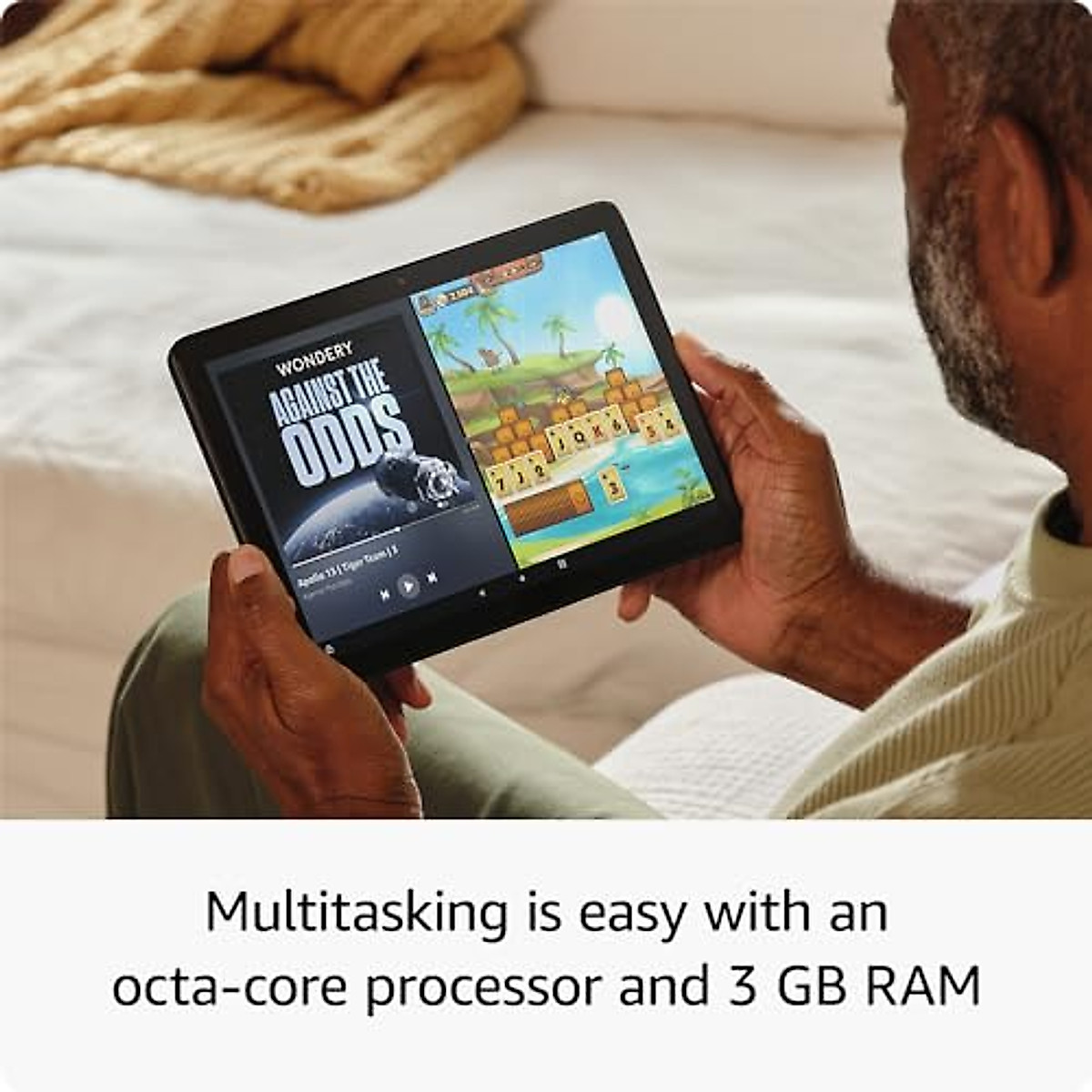 Amazon Fire HD 10 tablet, built for relaxation, 10.1" vibrant Full HD screen, octa-core processor, 3 GB RAM, latest model (2023 release), 32 GB, Lilac