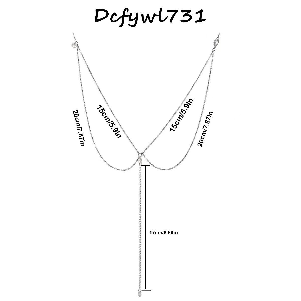 Dcfywl731 Stocking Stuffers Holiday Outfits for Women 2024 Rhinestone Back Necklace Gold Chain Backdrop for Wedding Brides Jewelry Necklace for Backless Dress for Women Backdrop Necklace