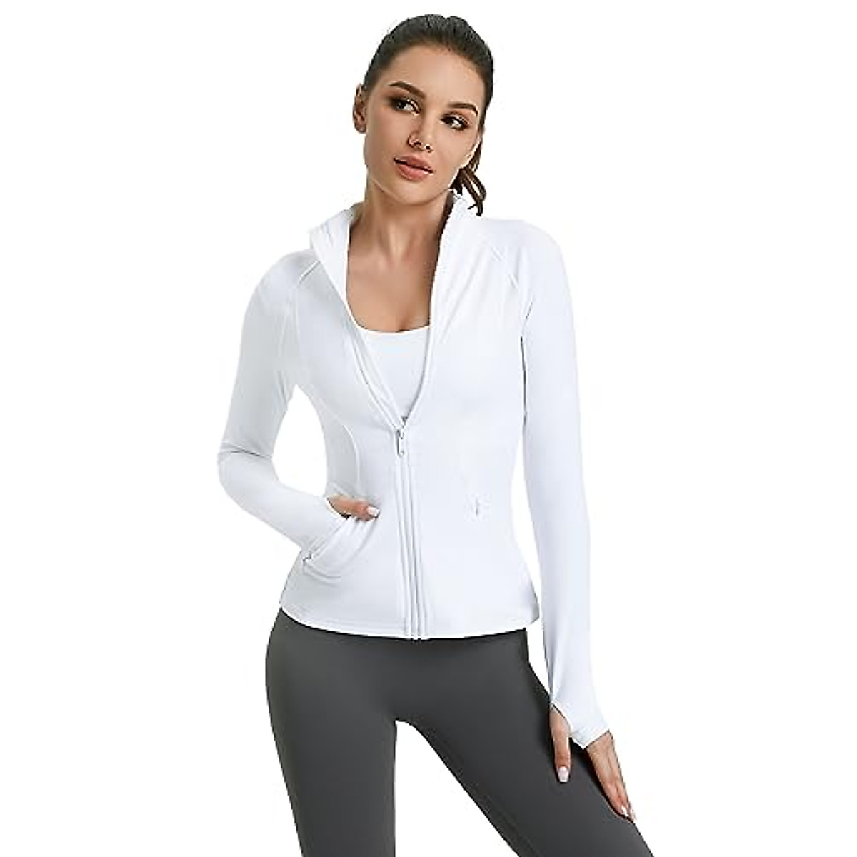 VUTRU Women's Workout Yoga Jacket Full Zip Running Track Jacket