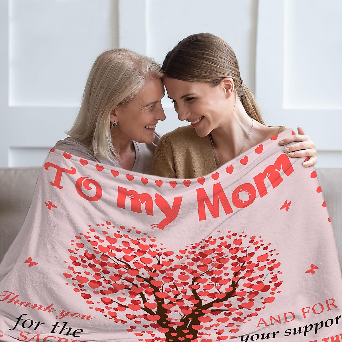 Mom Blanket from Daughter Son Mom Gifts I Love You Mom Blanket Birthday Gifts for Mothers Soft Cozy Warmer Fuzzy Bed Throw Blanket for Birthday Mothers Day Christmas 50"X40"