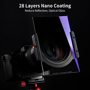 K&F Concept Soft GND8 (3 stops) + Metal Filter Holder + 8 * Adapter Ring Square Filter Kit, 100x150mm Soft Graduated Neutral Density Filter Set for Camera Lens