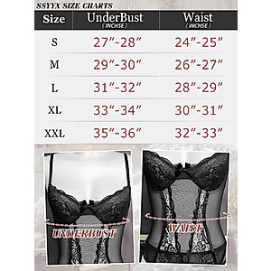 ssyyx Women's Sexy Lingerie Set with Garter Belt Lace Bodysuit Teddy Baby Dolls Panty with Stockings