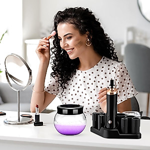Pro 2019 Upgraded Electric Makeup Brush Cleaner and Dryer,DOTSOG Automatic Brush Spinner for all brushes,Wash and Dry in Seconds,with 8 Size Rubber Collars