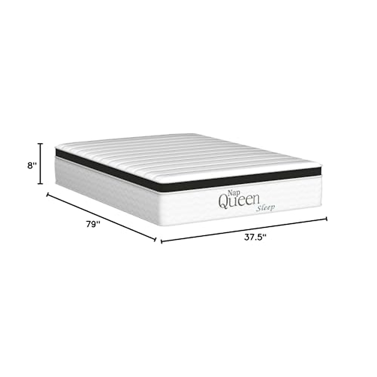 NapQueen Twin-XL Mattress, 8 Inch Maxima Hybrid Cooling Gel Infused Memory Foam and Innerpring Mattress, Twin-XL Bed Mattress in a Box, CertiPUR-US Certified, Medium Feel