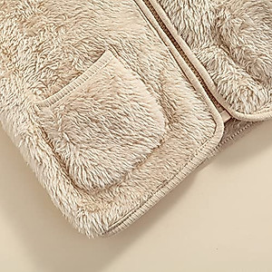 Tiacham Toddler Baby Girl Boy Vest Fall Winter Clothes Sherpa Waistcoat Sleeveless Outerwear Kids Jacket (White, 18-24 Months)