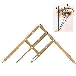 Eyebrow Ruler, Eyebrow Stencil Microblading Tattoo Eyebrow Ruler Golden Ratio Makeup Symmetrical Tool Accessory (golden)