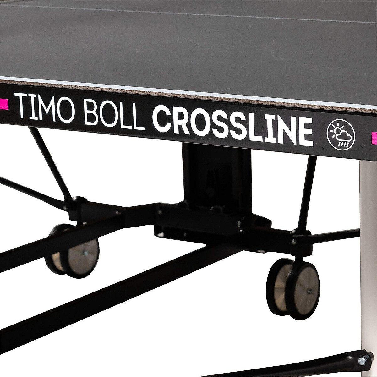 Butterfly Timo Boll Crossline Outdoor Ping Pong Table | 3-Year Warranty | Made in Germany | Outdoor Table Tennis Table | Adjustable Ping Pong Net Set, Grey