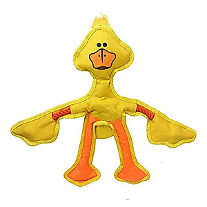 Multipet Skele Duck Dog Rope Toy - Nylon Tug of War - Squeaky Toy for All Dogs - for Playing Toss & Fetch - Cute Dog Pet Toy (15", Yellow)