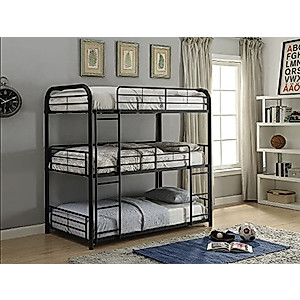 ACME Furniture Cairo Triple Bunk Bed, Twin, Sandy Black