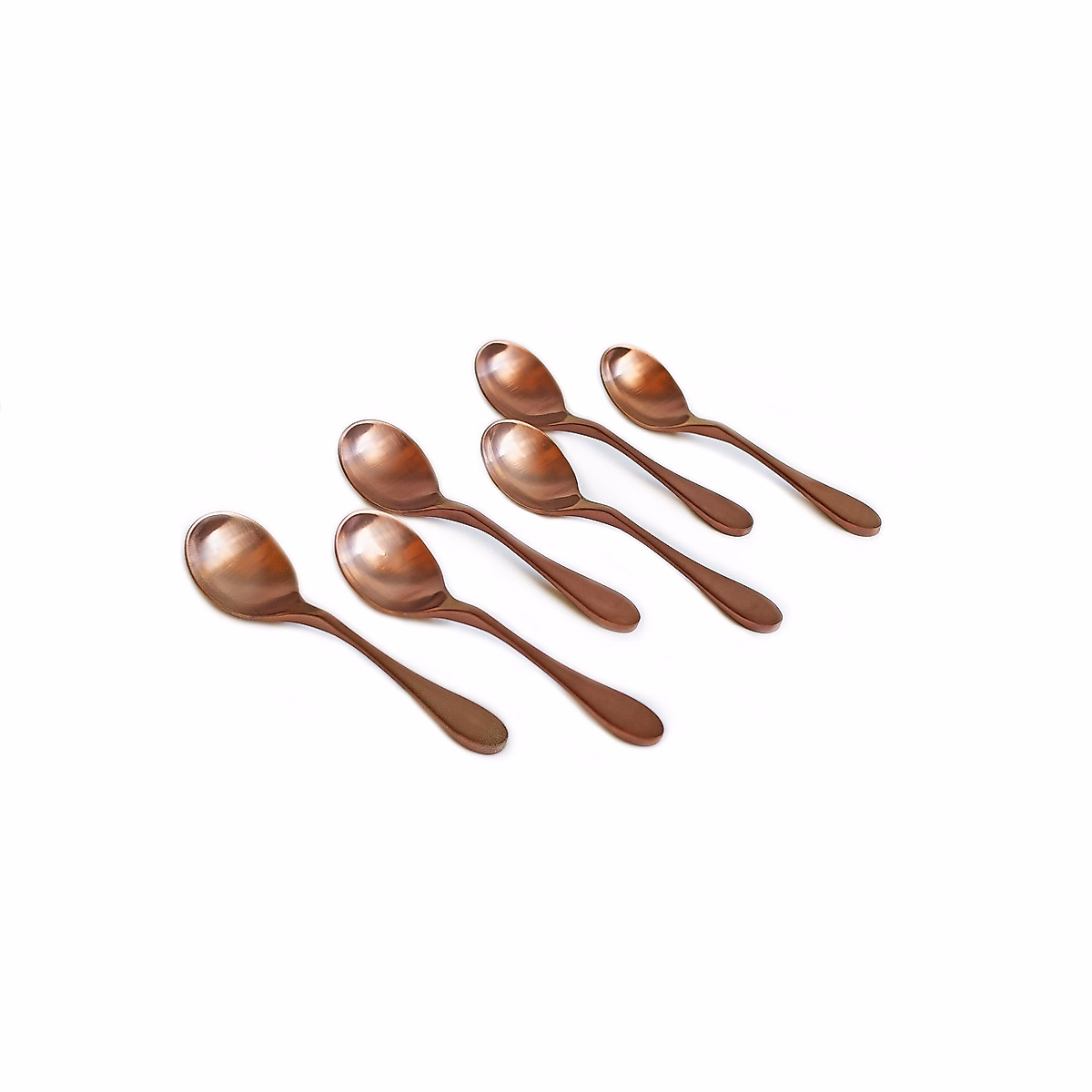 KNORK 6-Piece Bouillon Spoon, Titanium Coated Set (Antique Copper)