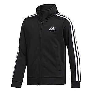 Adidas Boys' Zip Front Iconic Tricot Jacket, Black ADI, Medium