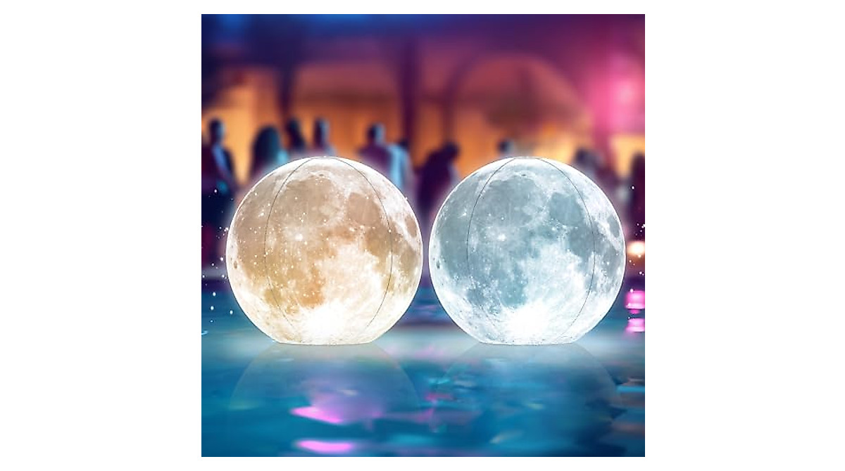 Full Moon Solar Floating Pool Lights - 14" LED Glow Balls