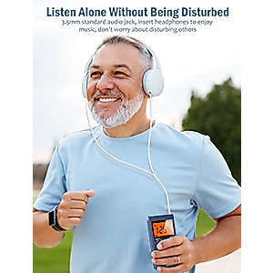 AM FM Portable Radio,Pocket Radio with Best Reception,Transistor Radio with Big Digital Screen, Sleep Timer,Stereo Earphone Jack, and Alarm Clock Operated by 2 AAA Batteries for Jogging, Walking(Blue)