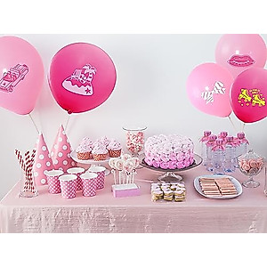 36 Pcs Pink Balloon Party Decoration for Girls Adult,Hot Pink Rose Metallic Balloon for Girl Birthday Party Supplies Baby Shower Princess Themed decorations