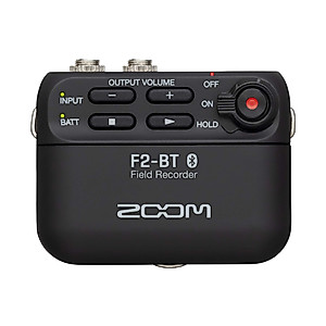 Zoom F2-BT Lavalier Recorder with Bluetooth, 32-Bit Float Recording, Audio for Video, Wireless Timecode Synchronization, Records to SD, and Battery Powered with Included Lavalier Microphone