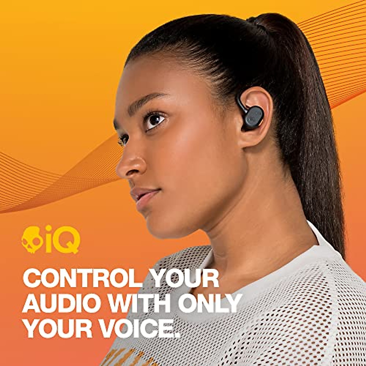 Skullcandy Push Active True Wireless In-Ear Bluetooth Earbud, Use with iPhone and Android with Charging Case and Mic, Great for Gym, Sports, and Gaming, IP55 Water and Dust Resistant - Orange/Black