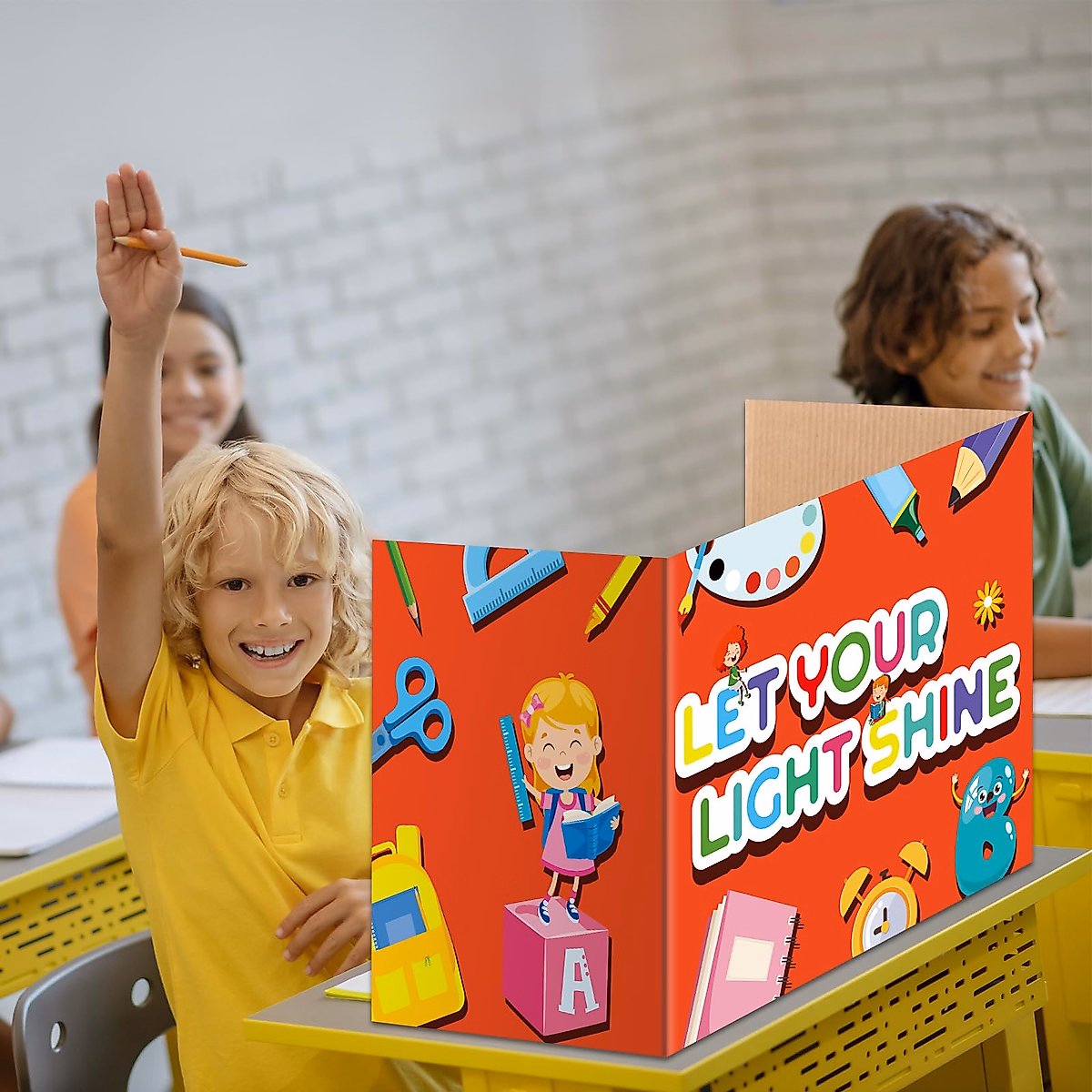 36 Pcs Privacy Boards Bulk, Large Privacy Folders with Bright Color Classroom Desk Shields Dividers, Desk Table Privacy Boards for School Teacher Student Test Study Office, 39 x 14 Inch (Sweet)