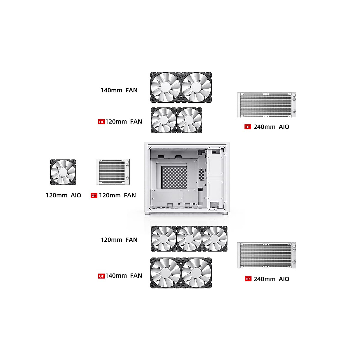 JONSBO D30 Black Mini Micro ATX Tower Computer Case, Aluminum Panel, Glass Side Windows,Simplicity MATX case,240 Liquid Cooling & 168mm Air Cooling, 355mm gpu Support,Black pc case