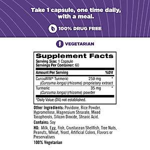 Natrol Extra Strength Turmeric, Dietary Supplement for Joint Health, Turmeric Supplement for Adults, 60 Capsules, Up to a 60 Day Supply