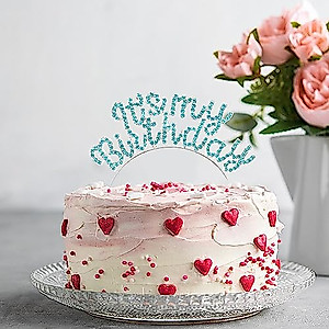 Araluky Blue Happy Birthday Crowns for Women IT'S MY BIRTHDAY Alloy Headband with Its My Birthday Sash and Tiara for Women Birthday Headband Tiaras for Women Girls Parties Favors Costume Birthday Gift