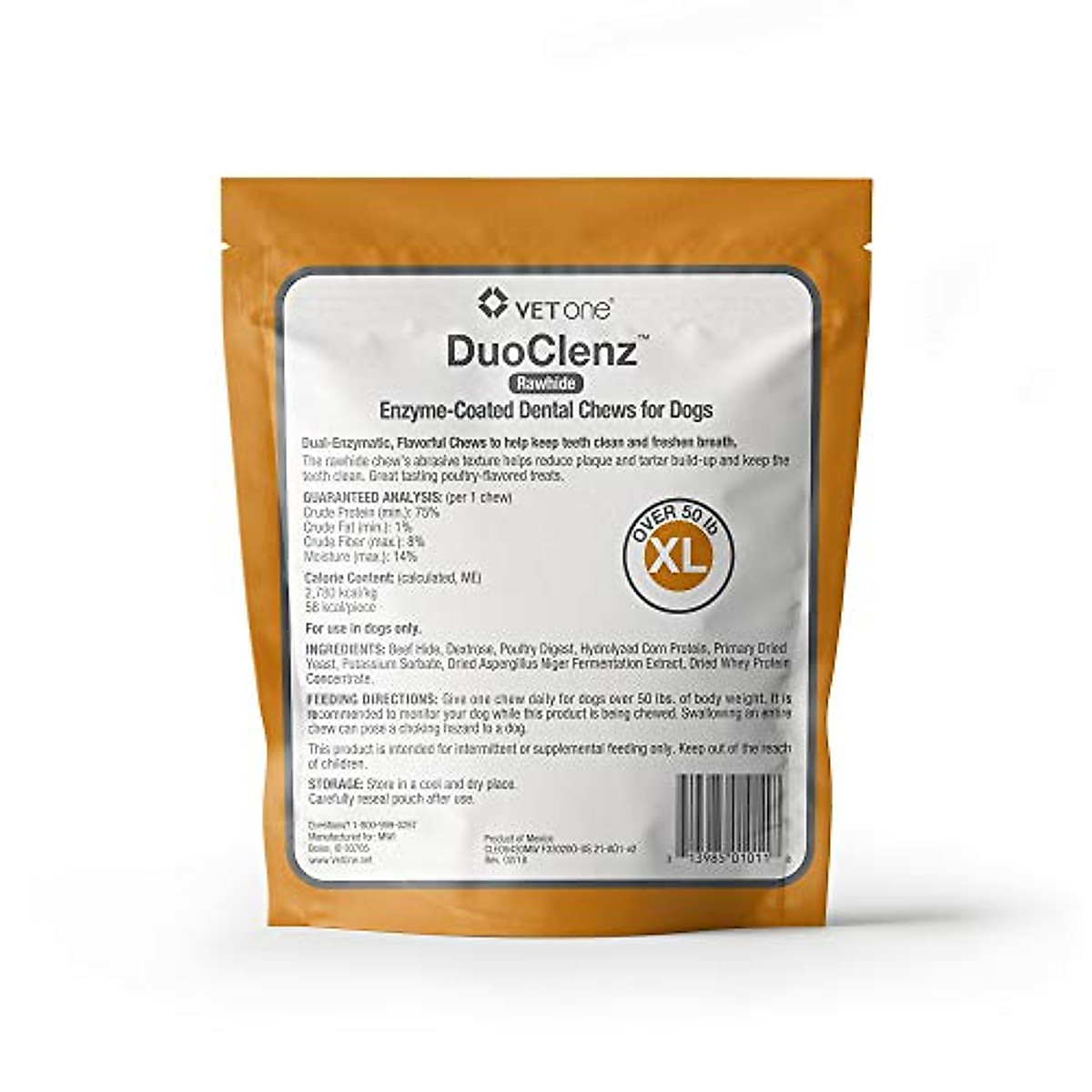 VetOne: DuoClenz Rawhide Dental Hygenic Chews for Extra Large-sized Dogs, 30-Count Bag