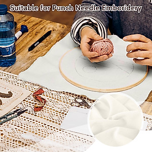 Punch Needle Fabric 6 Pcs Tufting Cloth 8 X 8 Inch Linen Needlework Fabric Monks Cloth for Punch Embroidery Cloth for DIY Art Craft Handwork