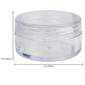 (Quantity: 10 Pieces) Beauticom 10G/10ML Round Clear Jars with Screw Cap Lids for Makeup, Lotion, Creams, Eyeshadow, Cosmetic Product Samples - BPA Free