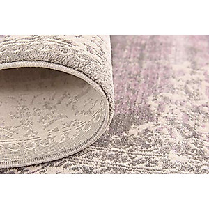 Unique Loom Traditional Classic Intricate Design with Distressed Vintage Detail, Area Rug, 3 ft 3 in x 5 ft 3 in, Purple/Ivory