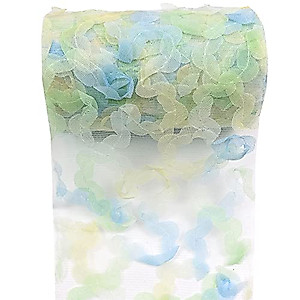 Yuanchuan Rose Flower Tulle Rolls 4.7 inch x 10 Yards (30 feet) Green for Table Runner Chair Sash Bow Pet Tutu Skirt Sewing Crafting Fabric Wedding Birthday Ribbon (Gradient Green)
