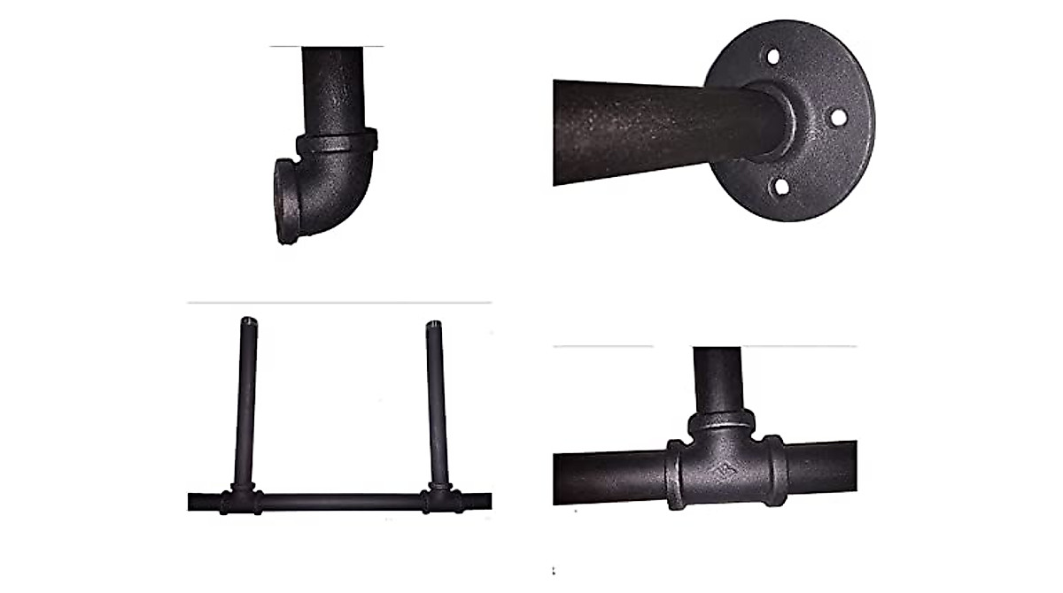 Industrial Retro Wall Mount Iron Pipe Shelves - DIY Multi-Tier System