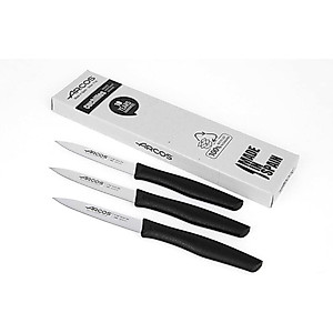 ARCOS Kitchen Knife 6 Inch Nitrum Stainless Steel. 160 mm Blade. Professional Utilty Knife.Professional Kitchen Knife. Ergonomic Polyoxymethylene POM Handle. Series Kyoto. Color Black