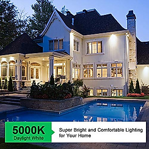 SHINE HAI Dusk to Dawn Light Sensor Bulbs, A19 12W(100 Watt Equivalent) LED Auto On Off Light Bulbs, 1200 Lumens, E26 Base, Daylight White 5000K Bulbs Outdoor for Porch Garage Yard, 4-Pack