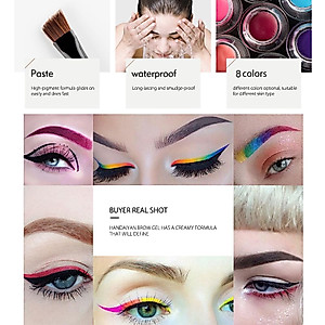 8-color waterproof multifunctional eyebrow cream and eyeliner cream, suitable for various makeup combinations (8 colors)