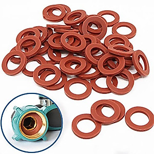 YuGtcen Garden Hose Washers 50 Pack, Silicone Washers Hose Gasket Heavy Duty, O Ring Hose Fittings Fit Standard 3/4 Inch Garden Hose and Water Faucet