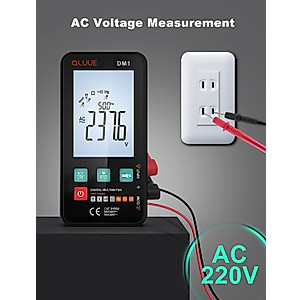 QLUUE Digital Multimeter, 5999 Counts Multimeter with Smart Mode, NCV Test, DC/AC Voltmeter Tests Voltage, Resistance, Frequency, Continuity and Live Cables, Multi Tester for Household, Automotive