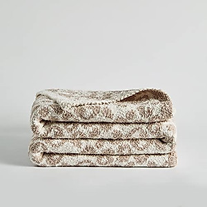 Lutoris Lightweight Beige Fluffy Leopard Blanket for Couch (60x80 Inches) Warm Reversible Microfiber Cozy Cheetah Print Blanket Super Soft Fleece Throw Blanket for Bed Sofa Travel